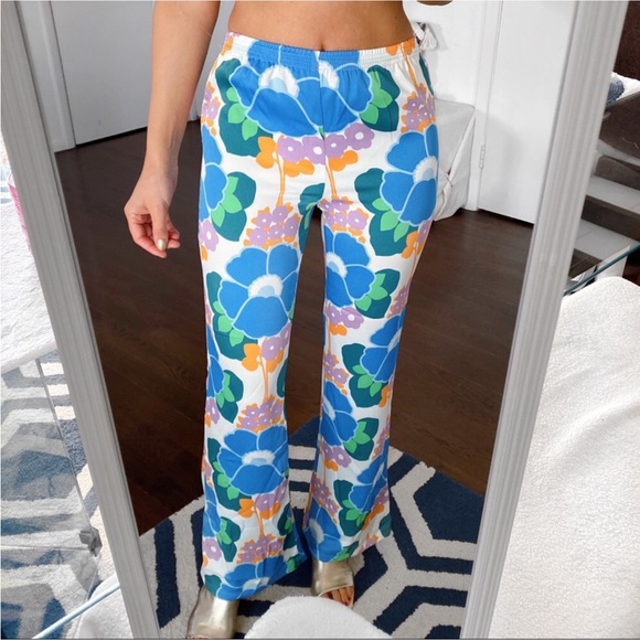 Zara | Pants & Jumpsuits | Zara Floral Retro 6s 70s Flower Power Pants ...